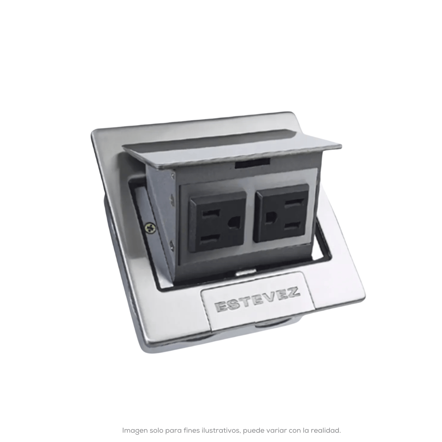 CONTACTO DUPLEX DE PISO IPX4 C TAPA 2X2P+T INOX ESTEVEZ - Grupo Ascencio