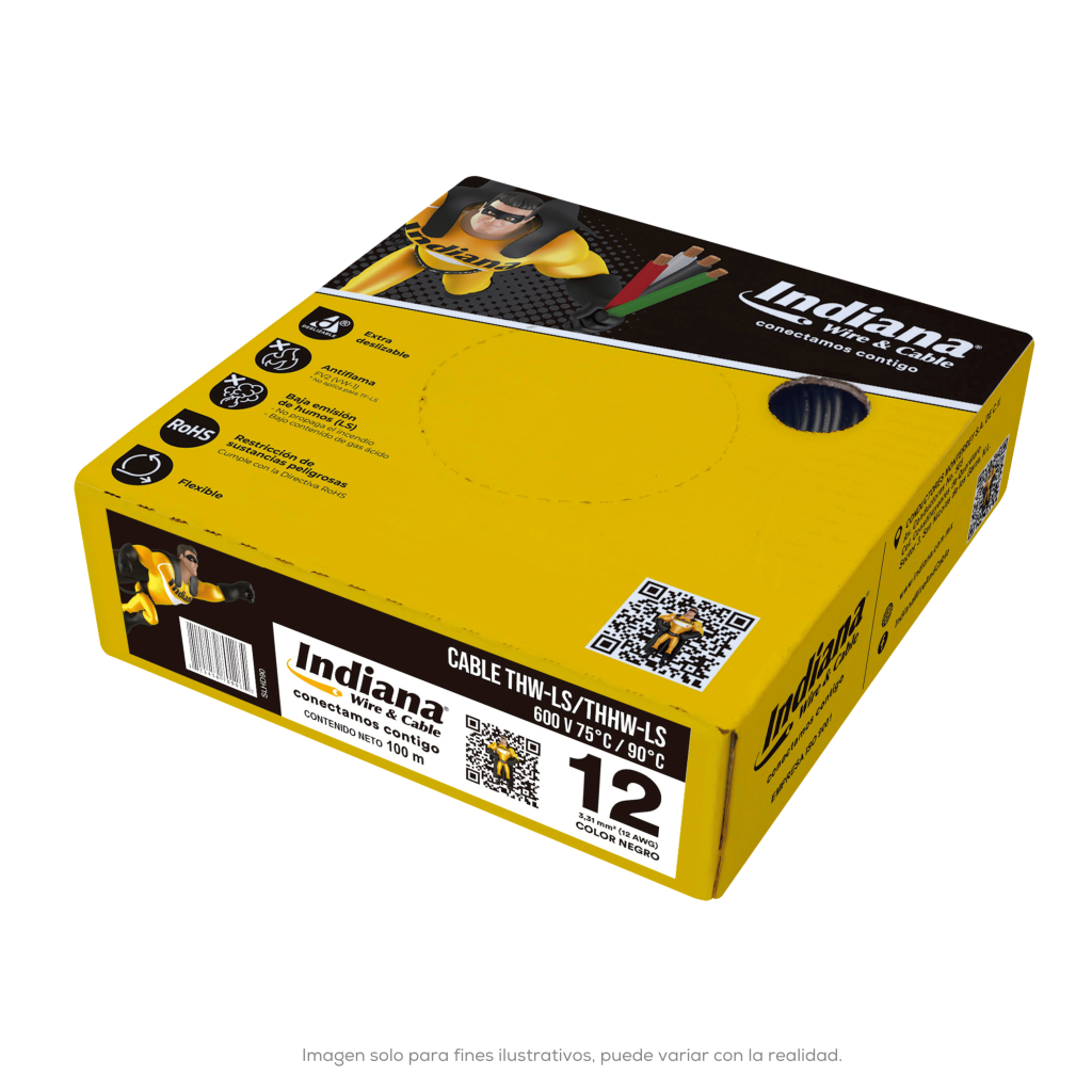 CABLE THW CAL 14 NEGRO INDIANA SLY312 - Grupo Ascencio
